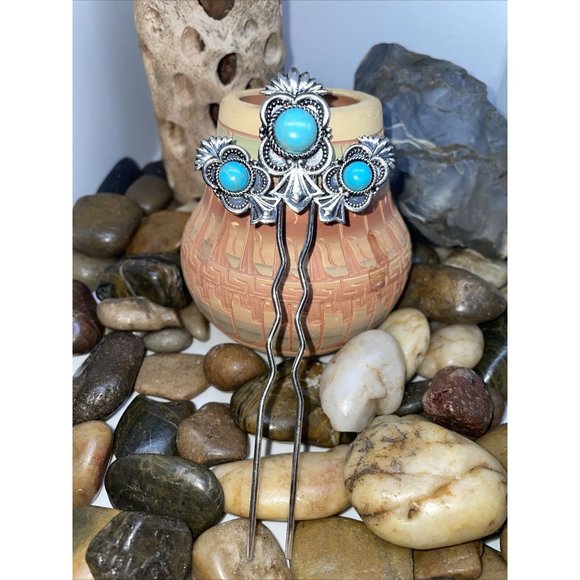 TIPI | Accessories | Turquoise Western Hair Pin Stick Barrette Jewelry ...